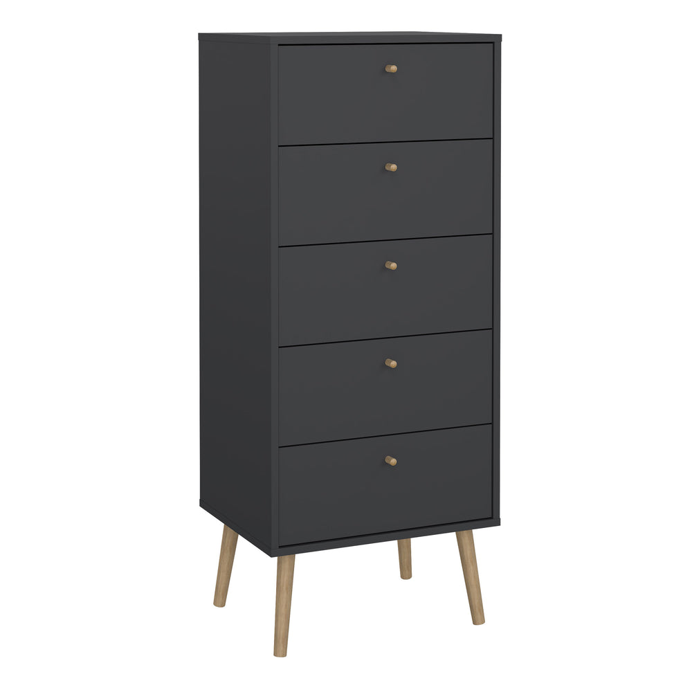 Cumbria Chest 5 Drawers Dark Grey – Bed Kings