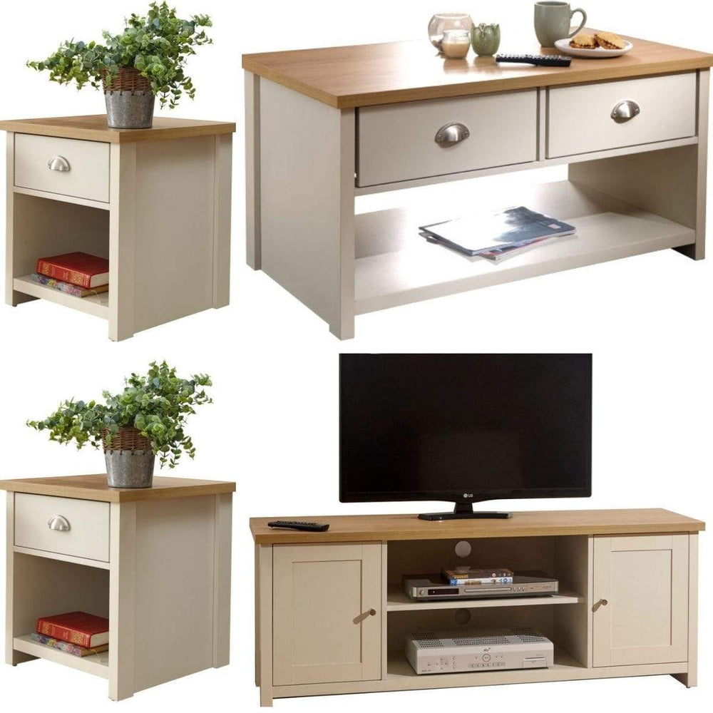 Lancaster 4 Piece Cream Living Room Set – Bed Kings